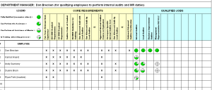 Figure 1 Auditor Qualification Matrix - The Auditor